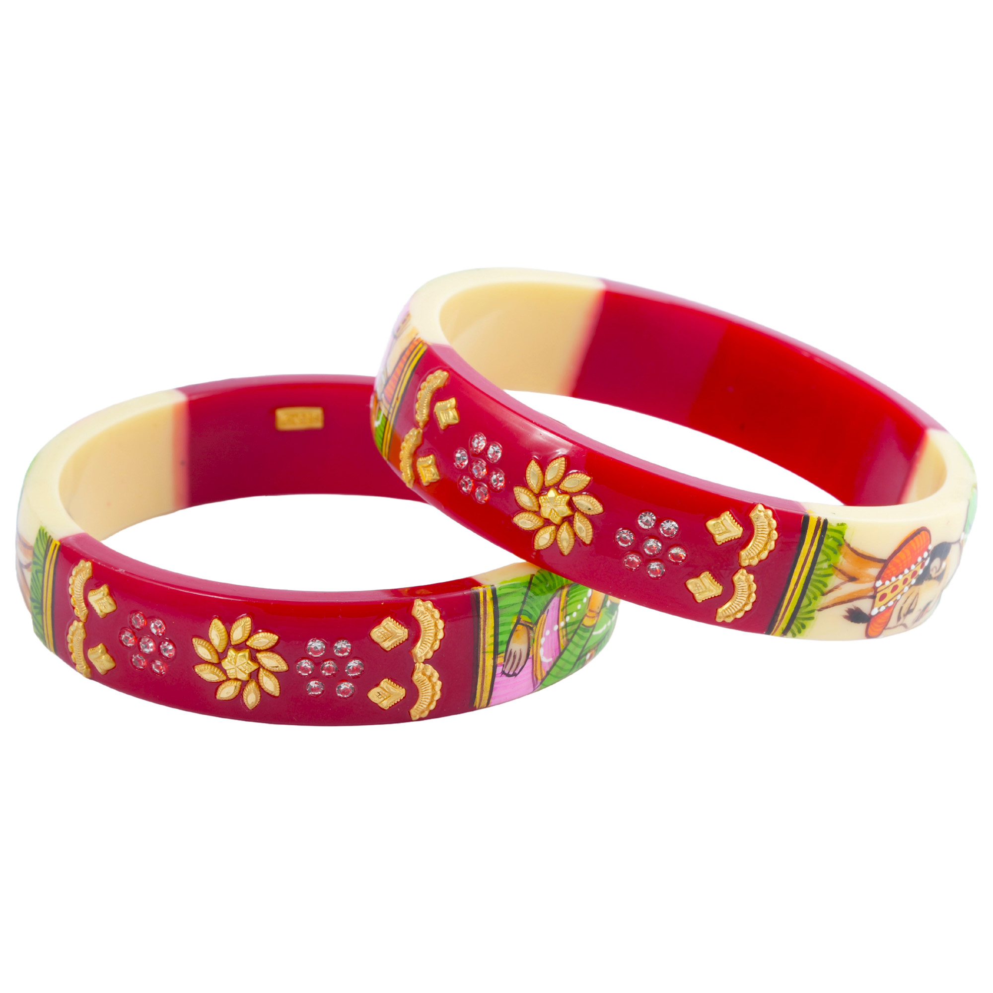 Hira Panna 22k Gold Pola Churi For Party & Wedding Wear - Hira Panna ...