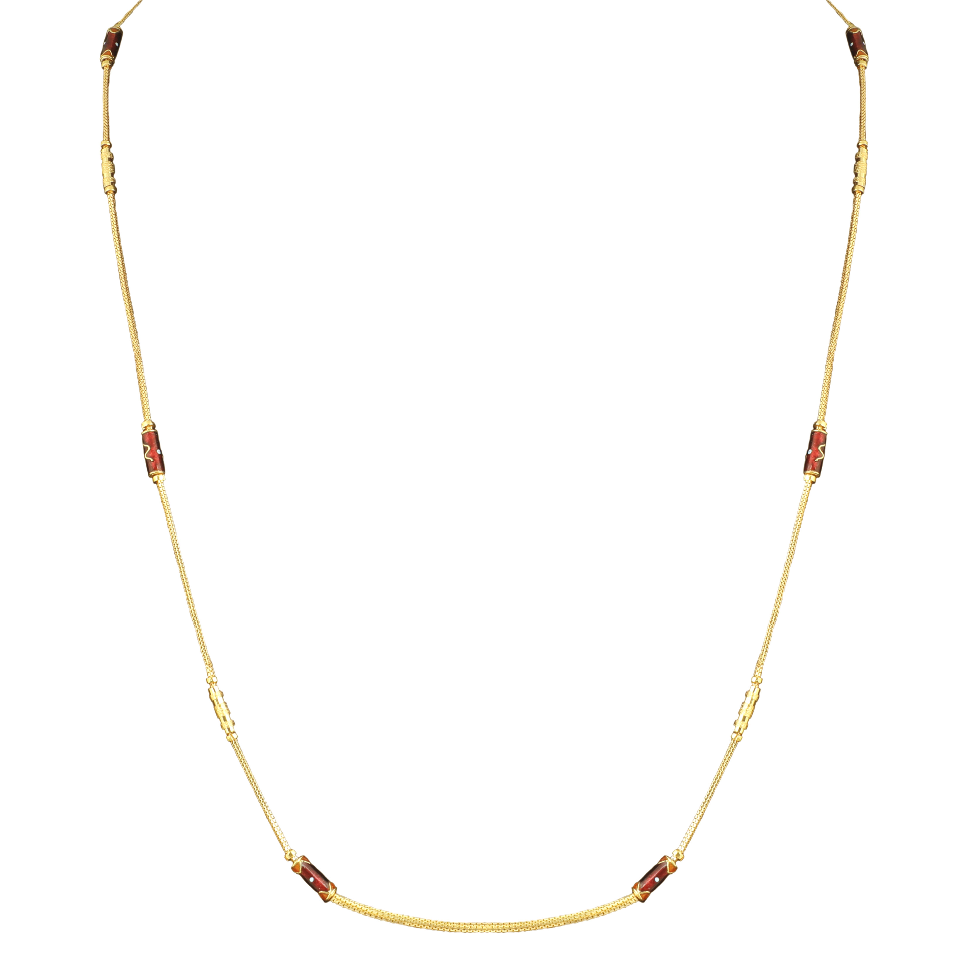Hira Panna 22k Exclusive Gold Indrajeet Mala Chain - Hira Panna Jewellers
