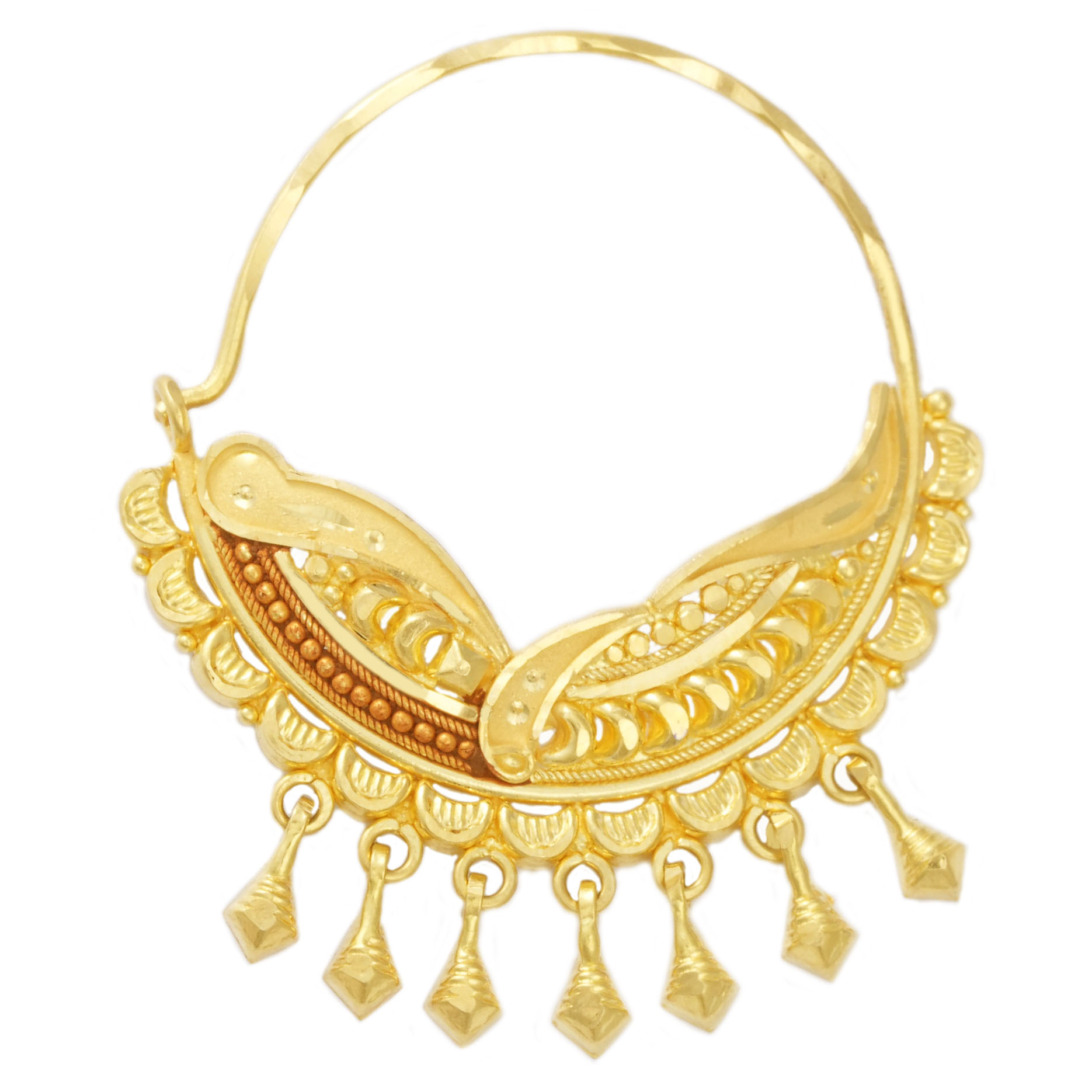 Traditional Maharashtrian Gold Nathani Designs Hira Panna 22k Gold Nath ...