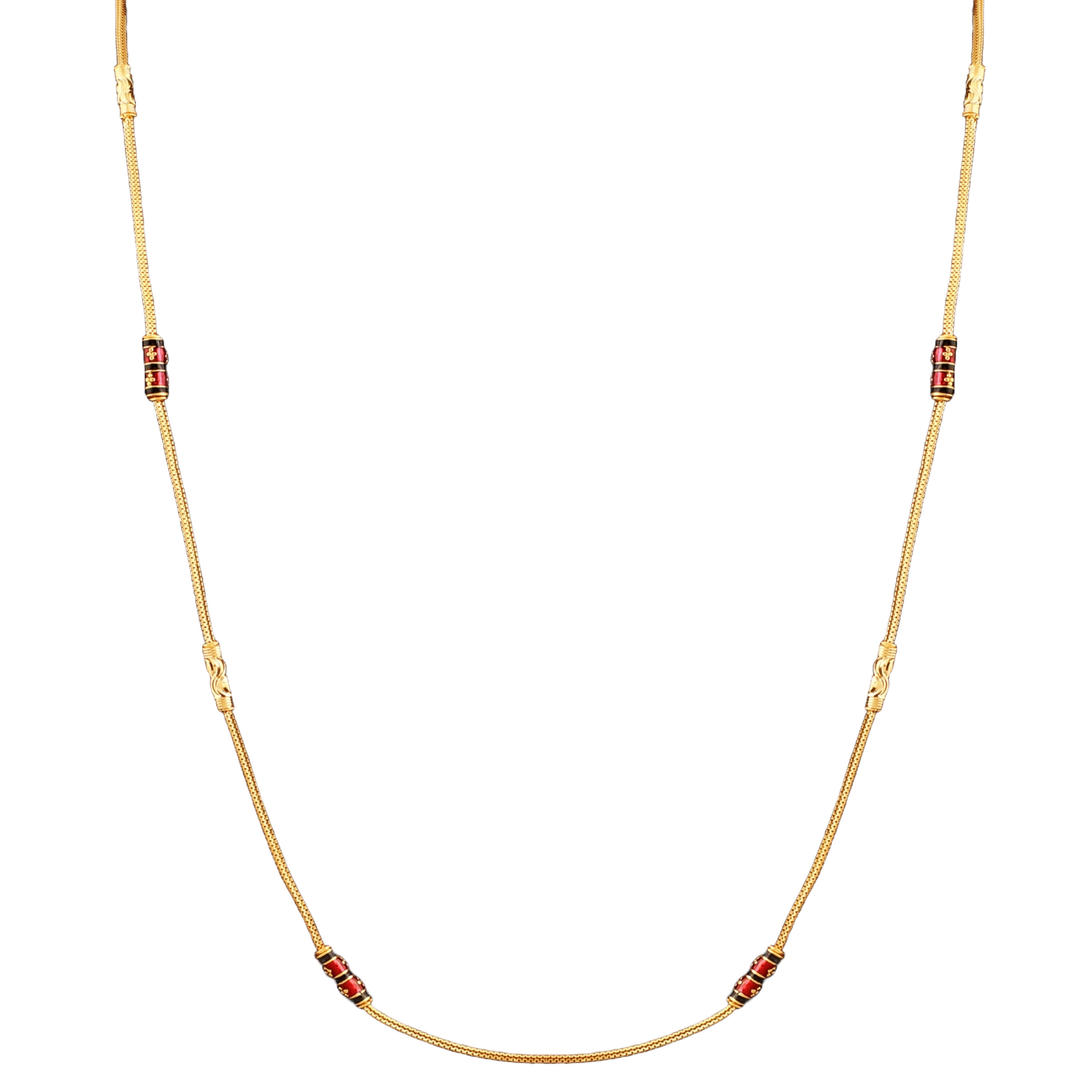 Hira Panna 22k Exclusive Gold Indrajeet Mala Chain - Hira Panna Jewellers