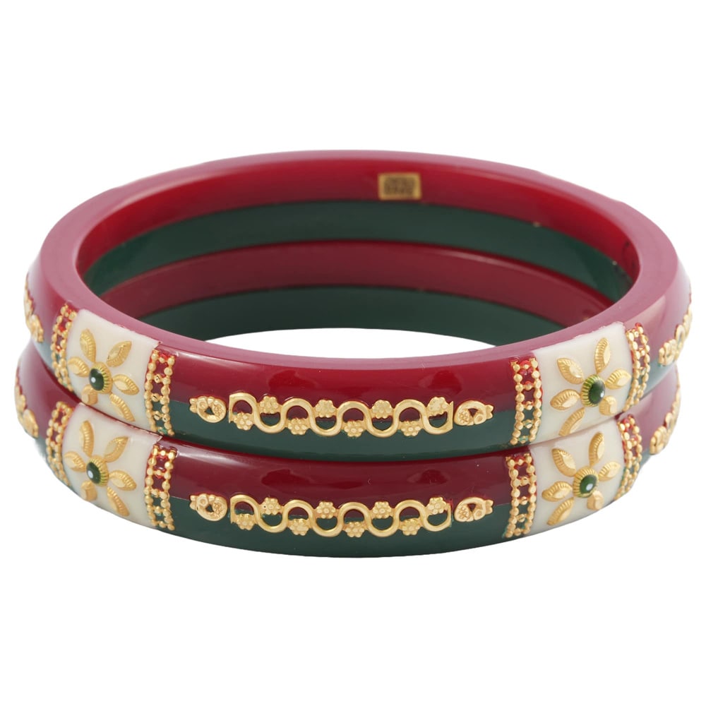 Hira Panna 22k Gold Pola Churi For Party & Wedding Wear - Hira Panna ...