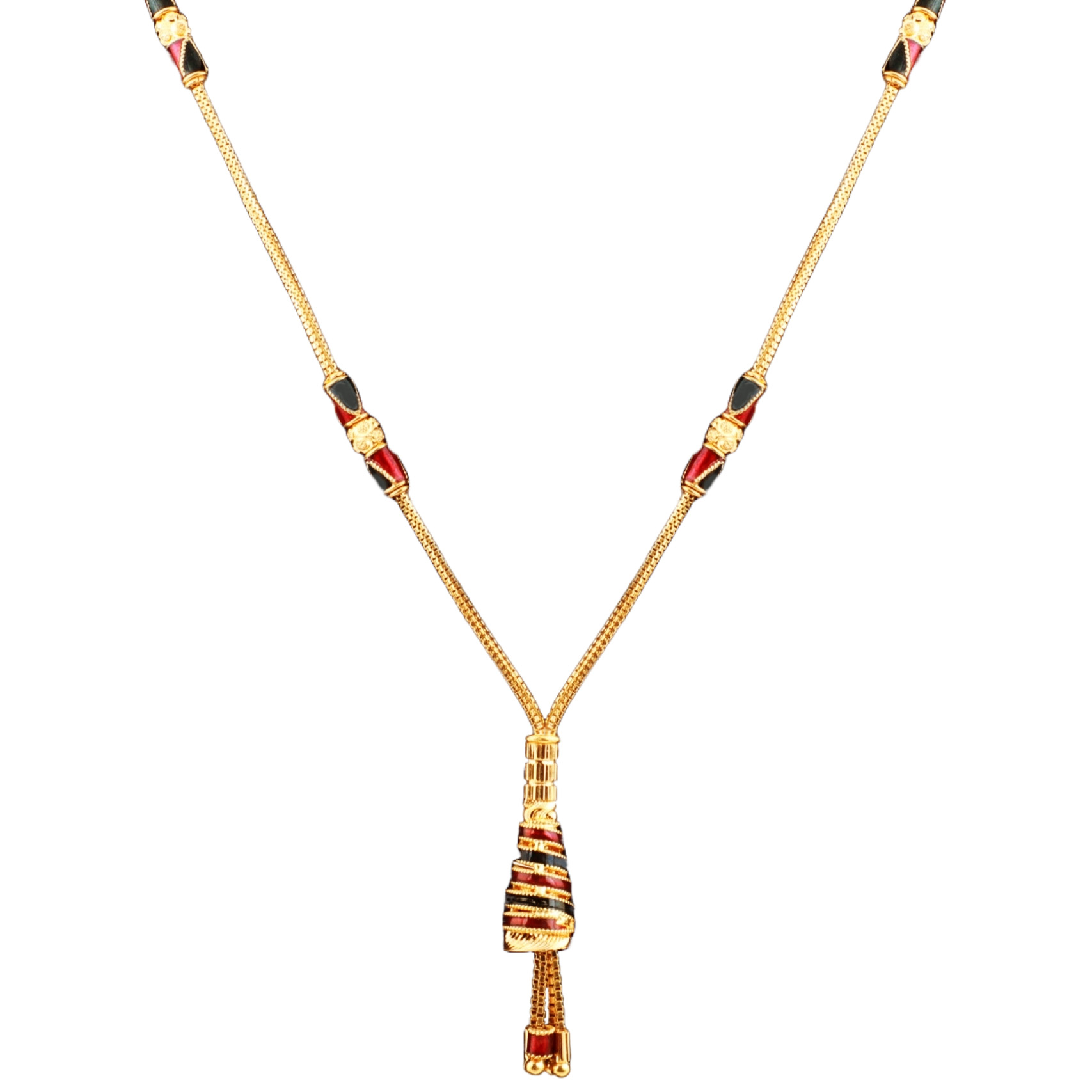 Hira Panna 22k Exclusive Gold Indrajeet Mala Chain - Hira Panna Jewellers