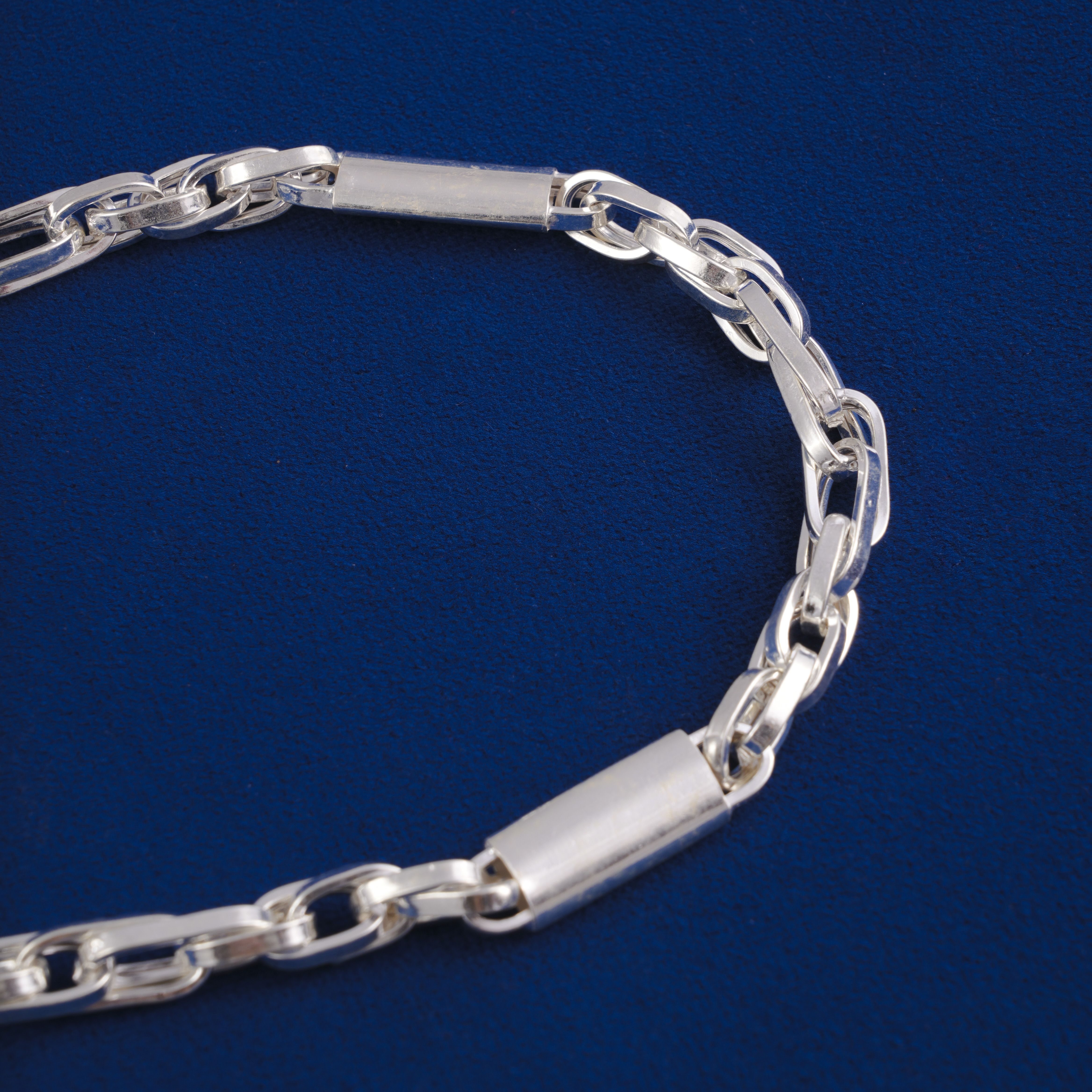 HEAVY STERLING SILVER MARINER AND BAR LINK CHAIN - Hira Panna Jewellers