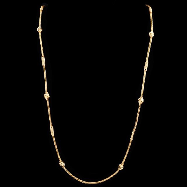 Hira Panna 22k Exclusive Gold Kanthi Chain - Hira Panna Jewellers