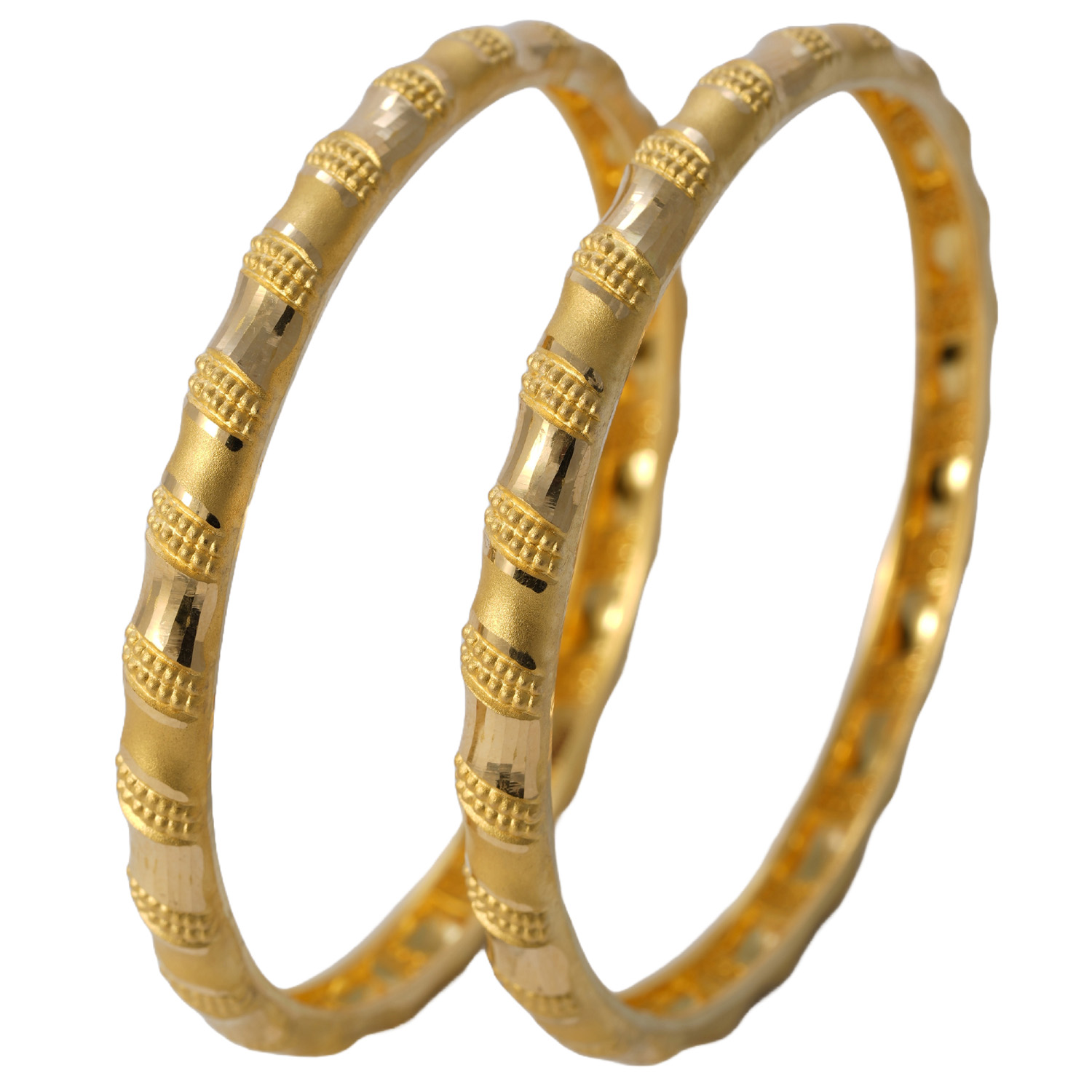 Hira Panna 22k Exclusive Gold Traditional Bangle - Hira Panna Jewellers