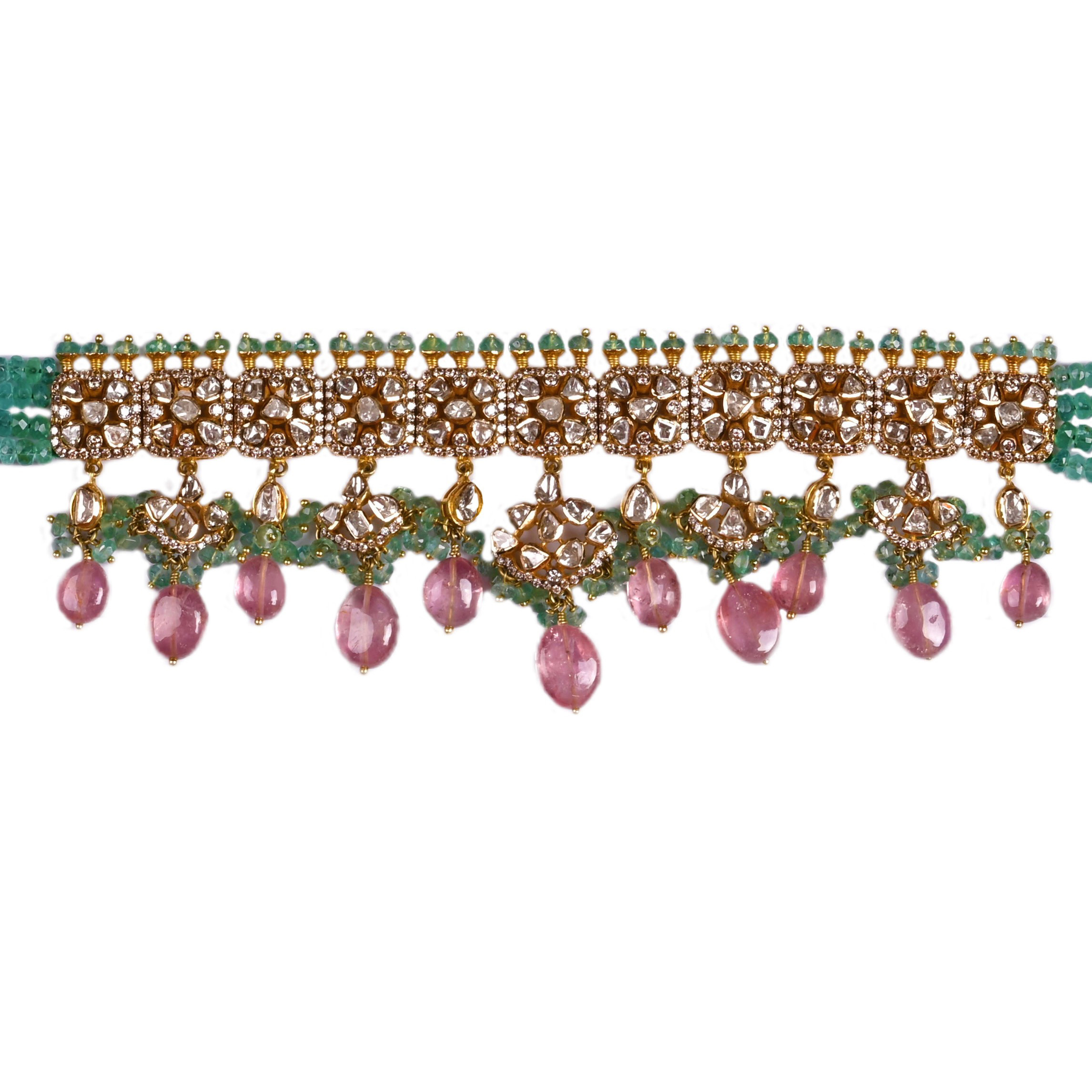 Hira Panna 18k Diamond Polki Set - Hira Panna Jewellers