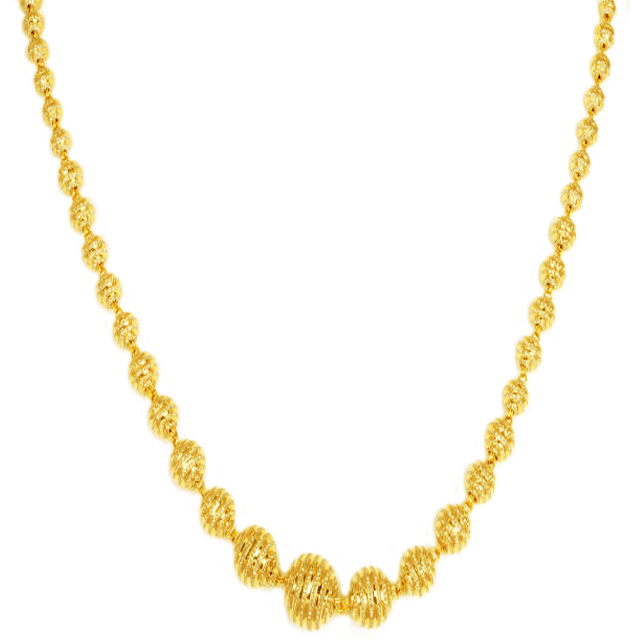 Hira Panna 22k Exclusive Gold Ball Chain - Hira Panna Jewellers