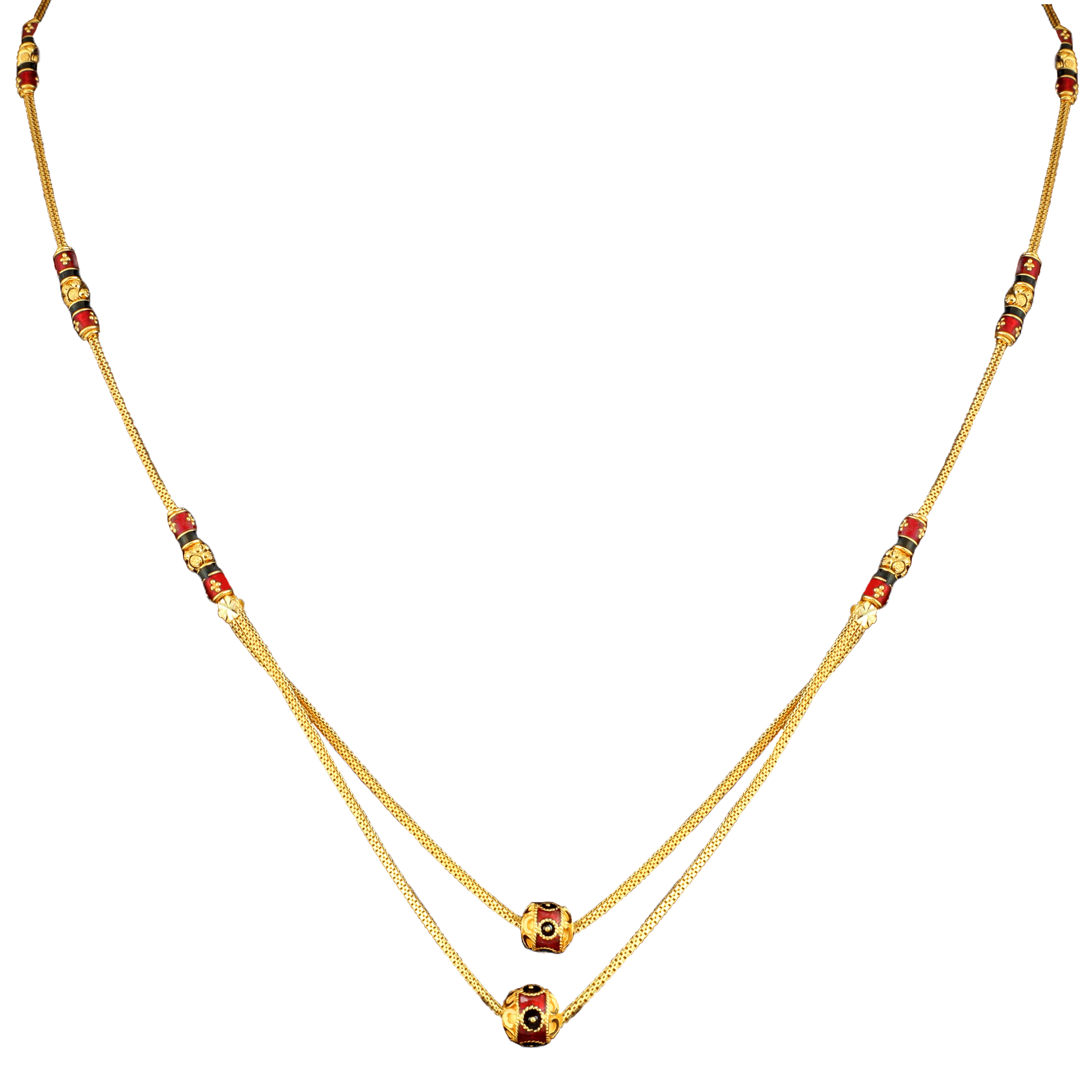 Hira Panna 22k Exclusive Gold Indrajeet Mala Chain - Hira Panna Jewellers