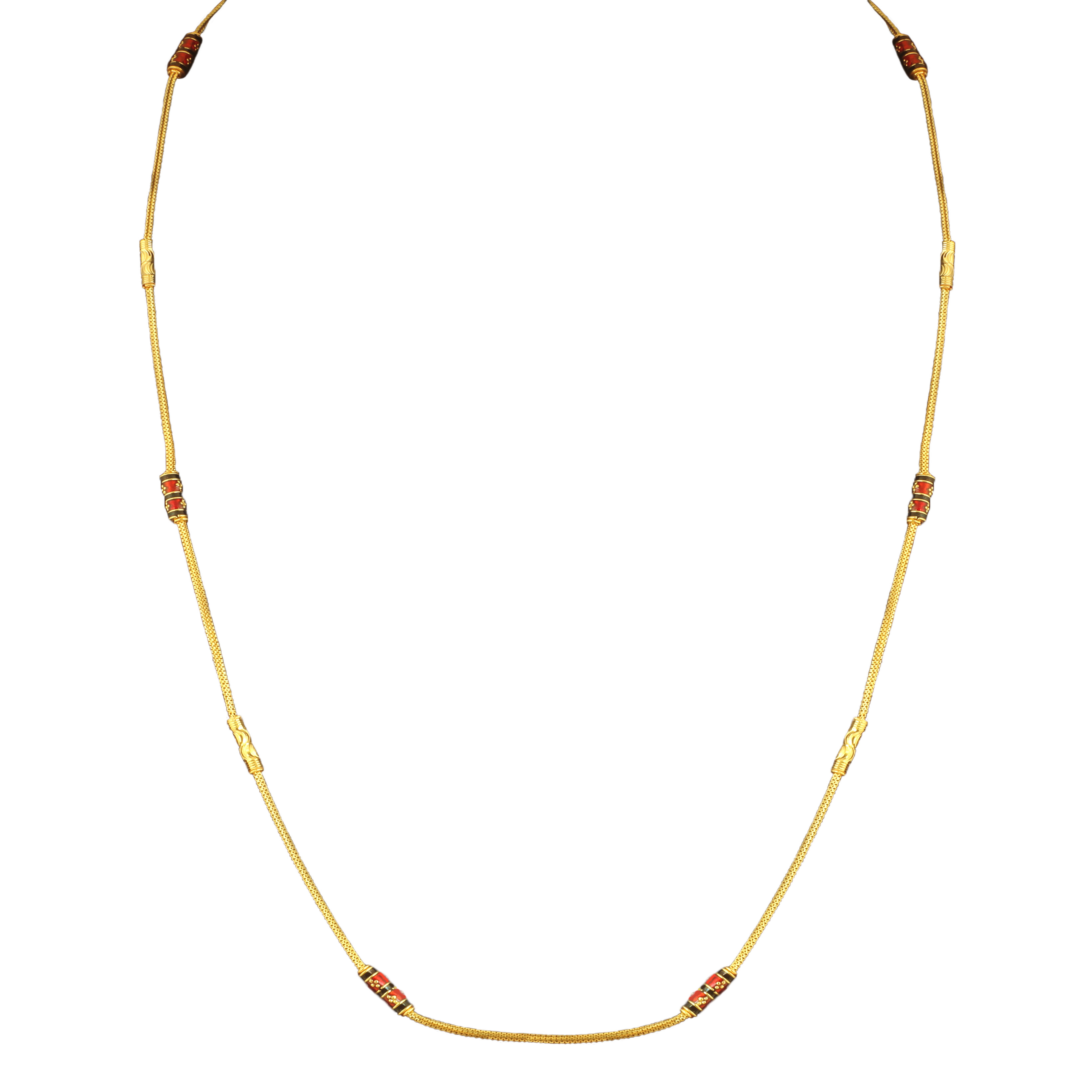 Hira Panna 22k Exclusive Gold Indrajeet Mala Chain - Hira Panna Jewellers