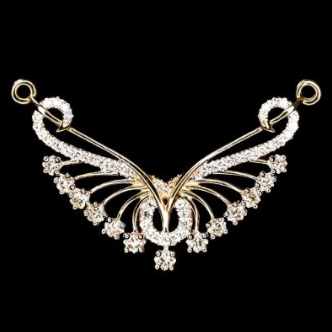 Hira Panna 18k Sparkling Star Diamond Mangalsutra Locket - Hira Panna ...