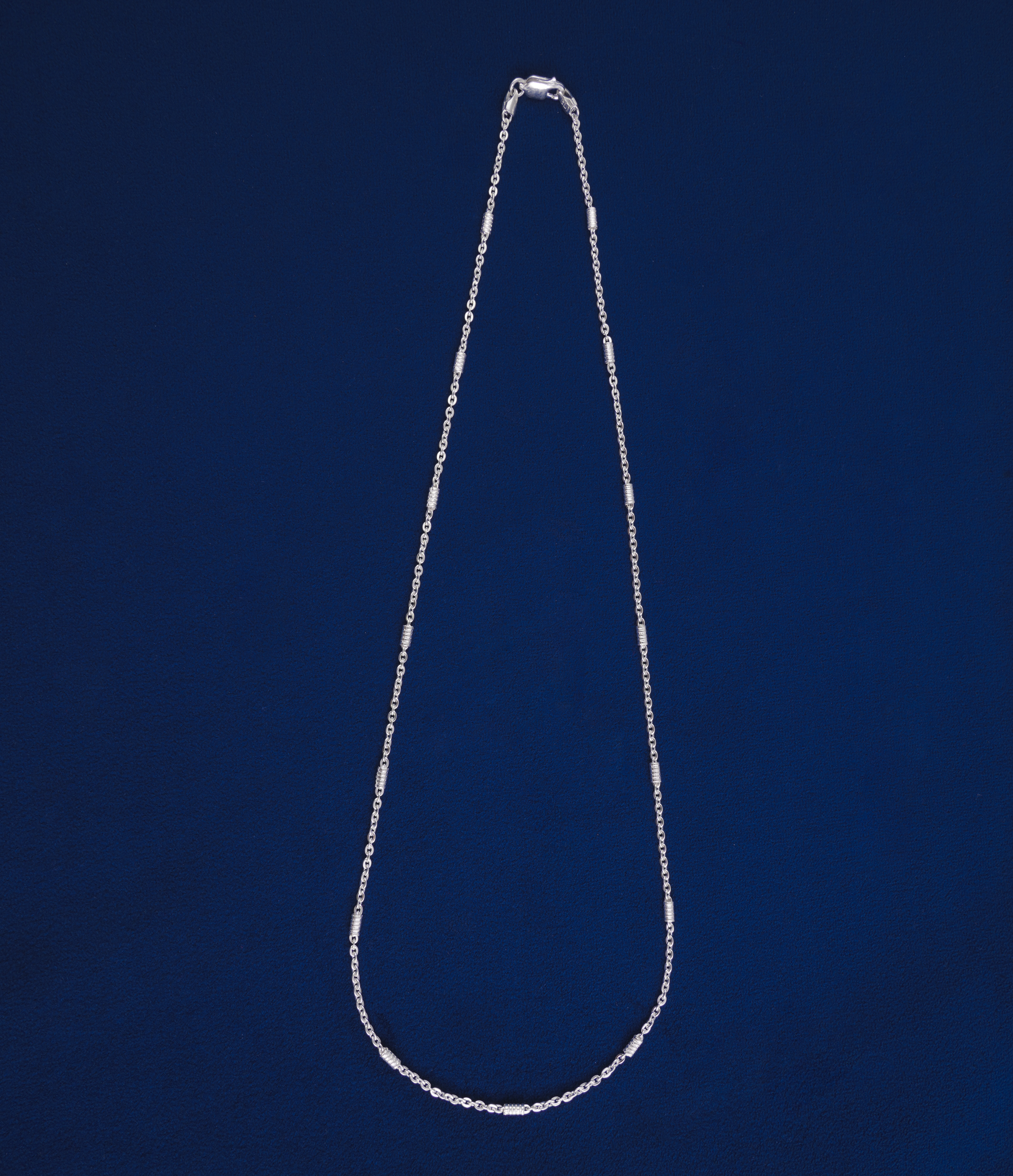 DELICATE STERLING SILVER BAR AND LINK STATION CHAIN - Hira Panna Jewellers